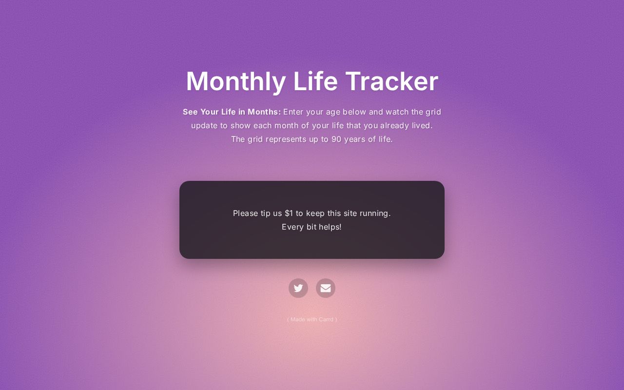 Monthly Life Tracker